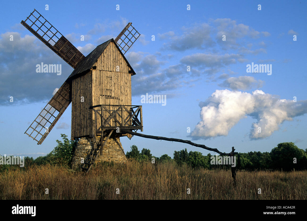 Post mill, Koguva, Muhu island, Estonia Stock Photo - Alamy
