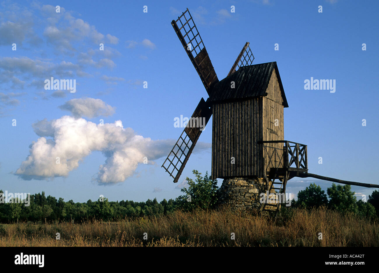 Post mill, Koguva, Muhu island, Estonia Stock Photo - Alamy