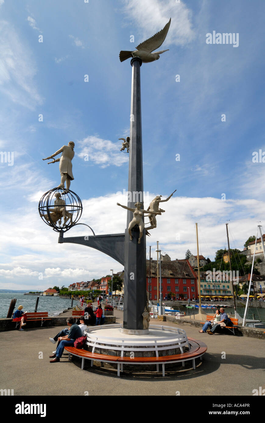 Sculpture "Magische Saeule" from the sculptor peter lenk, Meersburg ...