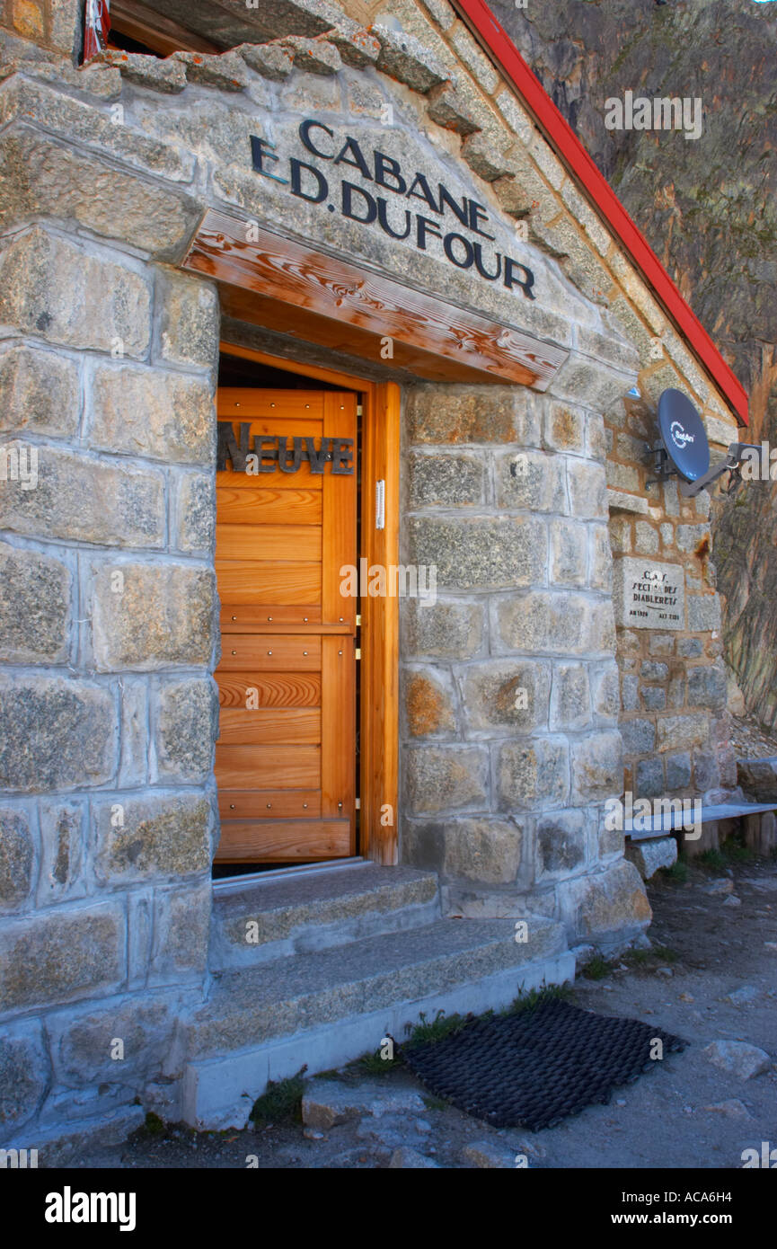 Switzerland Valais Val Ferret. The Cabane de l'A Neuve mountain hut ...