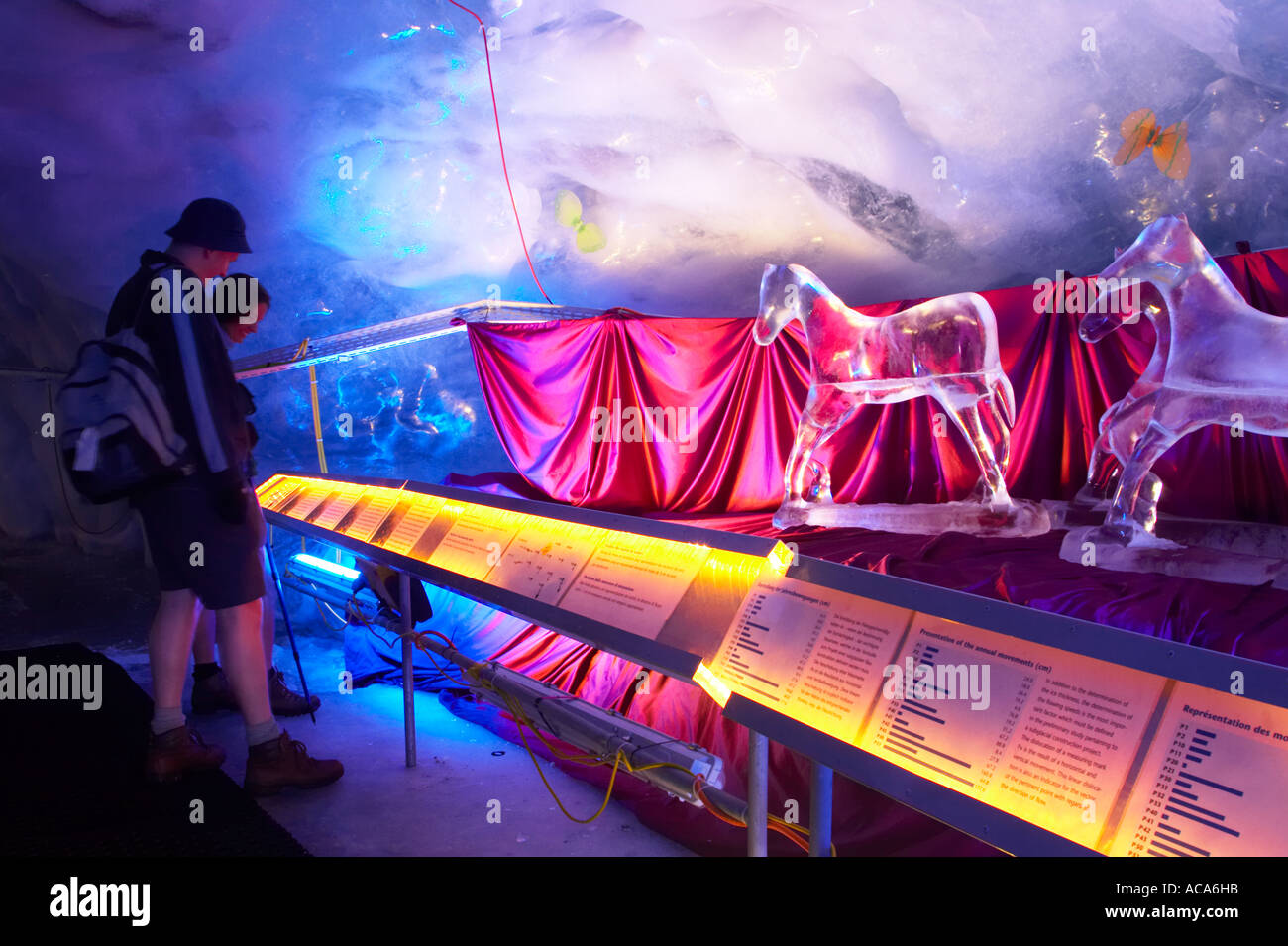 Switzerland Valais Zermatt Ice sculptures on display in the Klein ...