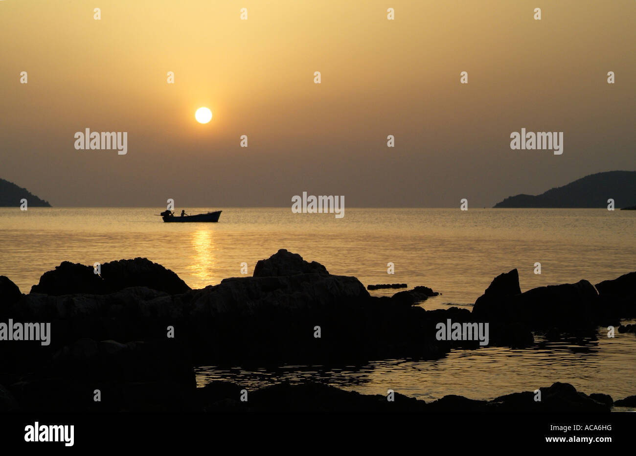 Sunset in Stari Grad on Island of Hvar, Croatia Stock Photo - Alamy