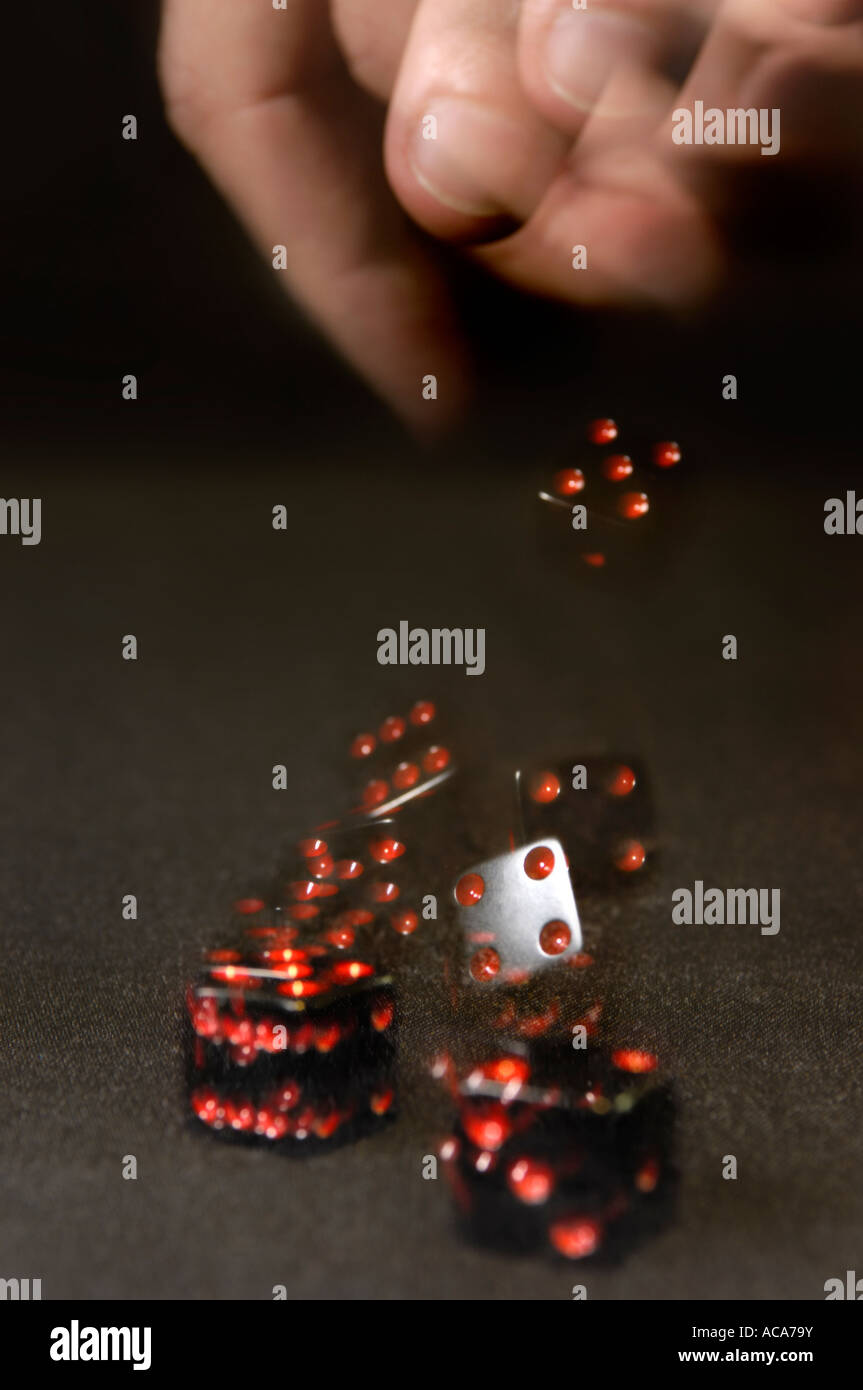 Rolling the dice Dynamic concept with motion blur Stock Photo - Alamy