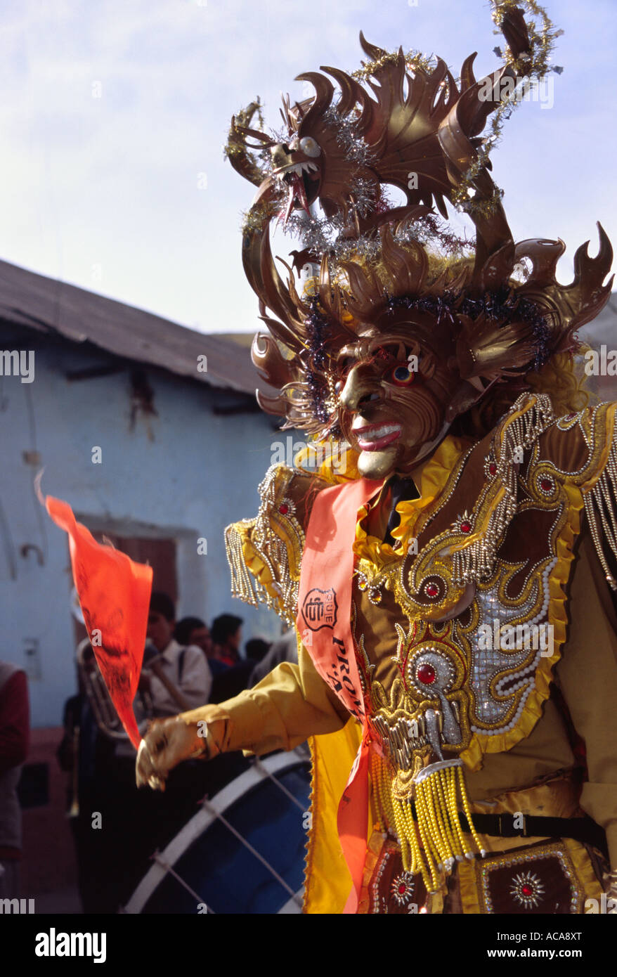Masked reveller - Puno Week festival, Puno PERU Stock Photo - Alamy