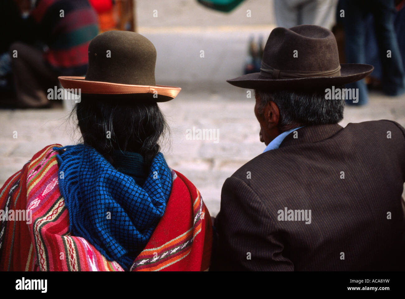Campesino couple - Puno, PERU Stock Photo - Alamy