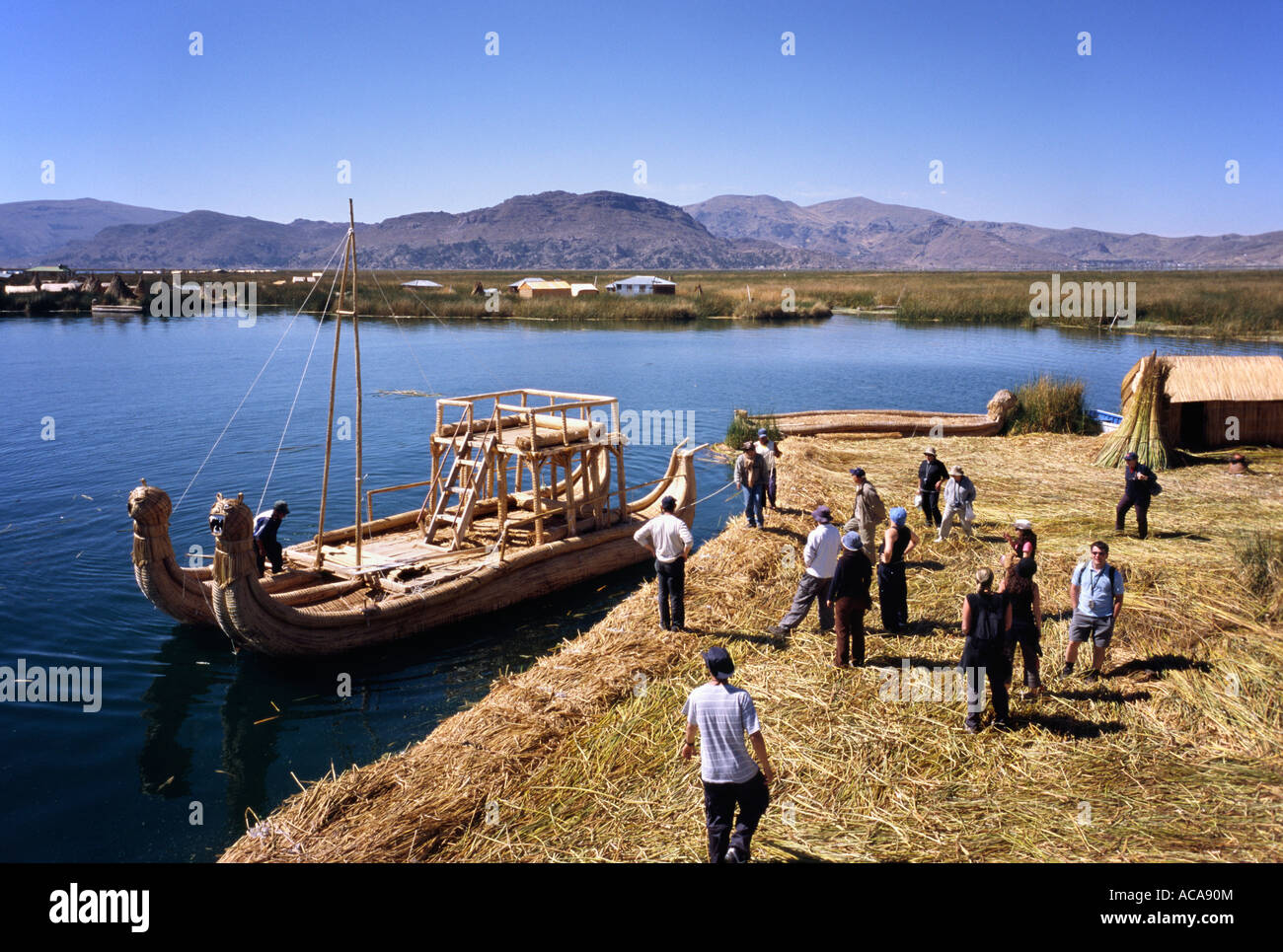 Floating Islands - Puno, Lake Titicaca, PERU Stock Photo - Alamy