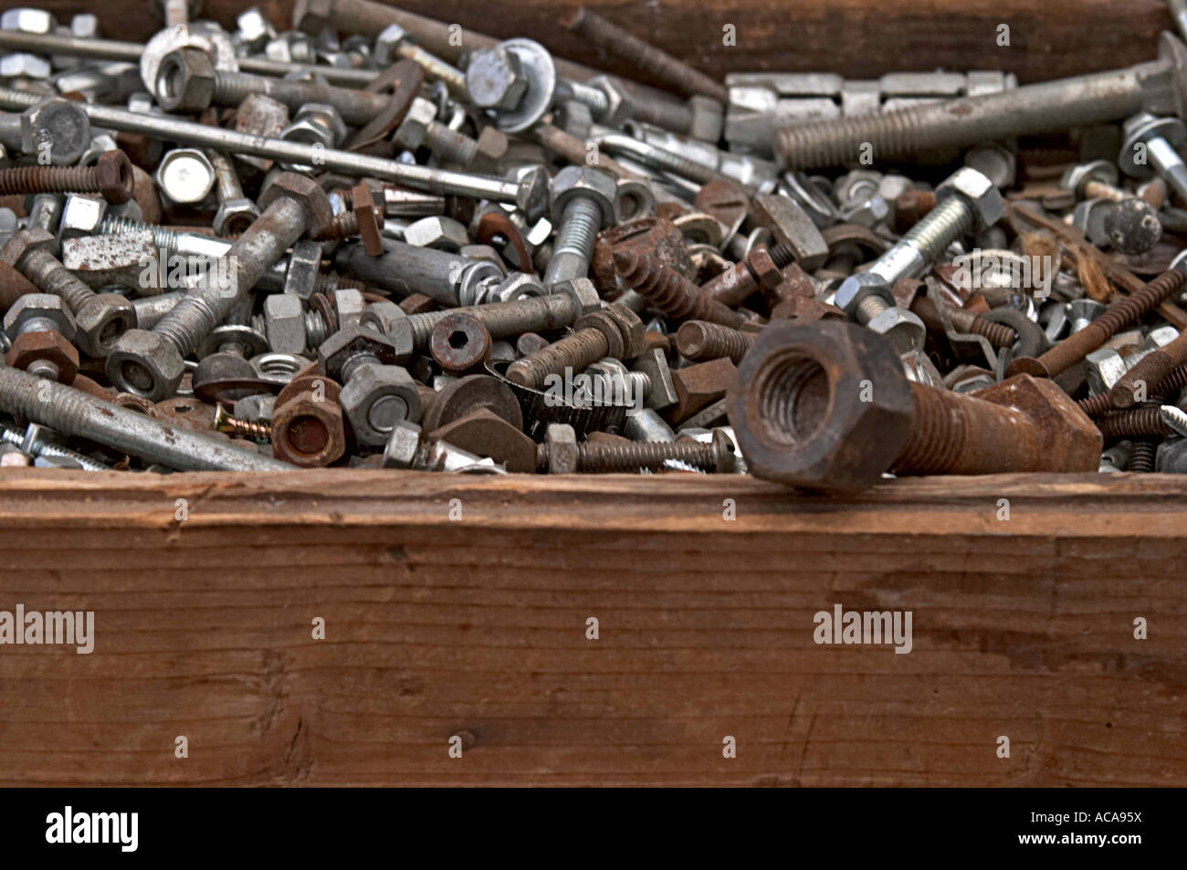 Nuts Bolts Construction Fasteners Various Sizes Stock Photo - Alamy