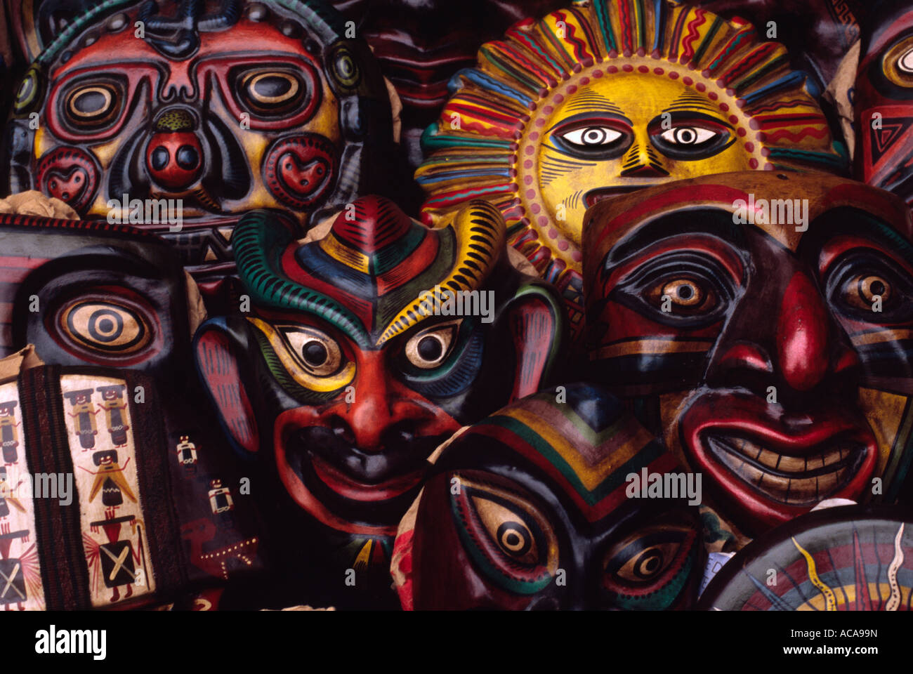 Andean masks - Pisac, Urubamba, PERU Stock Photo - Alamy