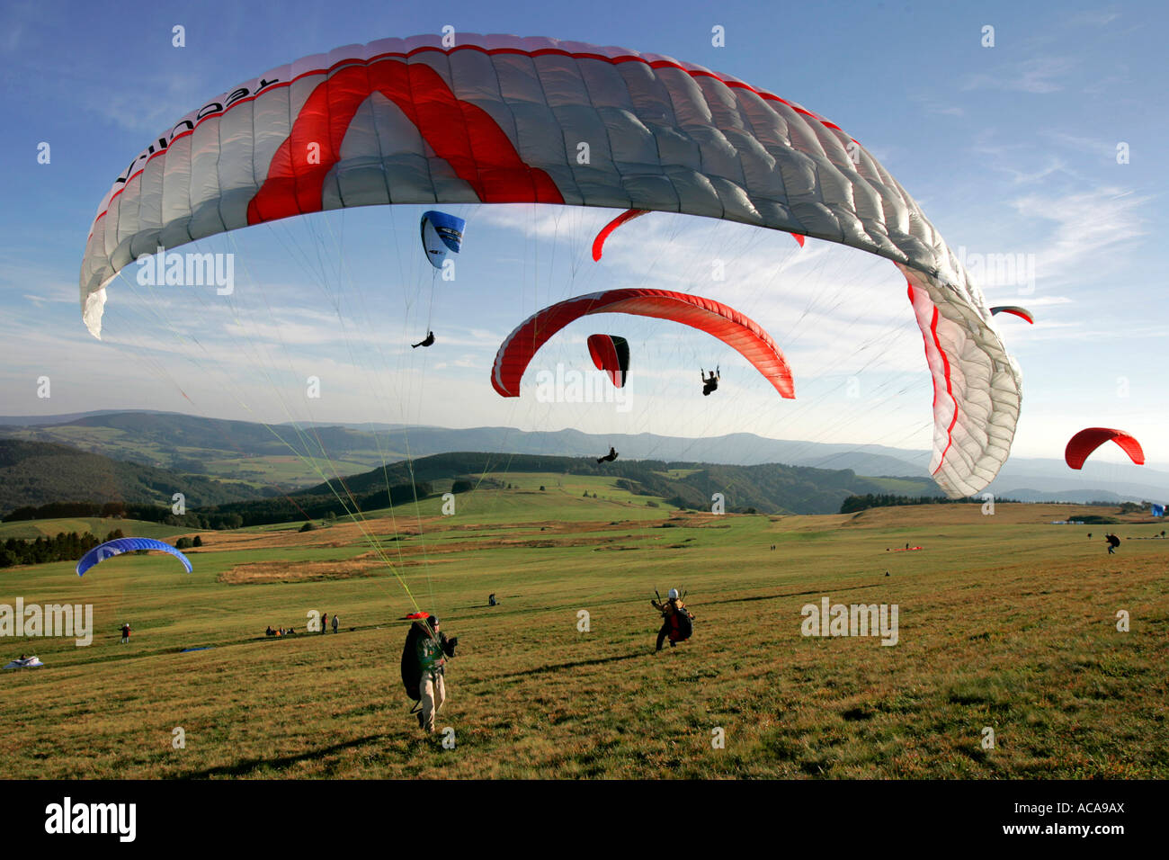 Paraglider at the Wasserkuppe, Hesse, Germany Stock Photo - Alamy