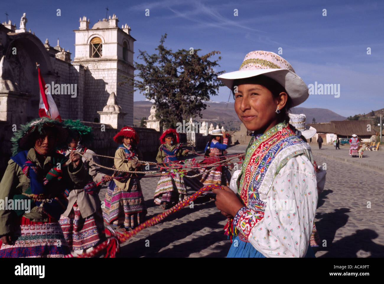 Dancers - Yanque, Colca Canyon, PERU Stock Photo - Alamy