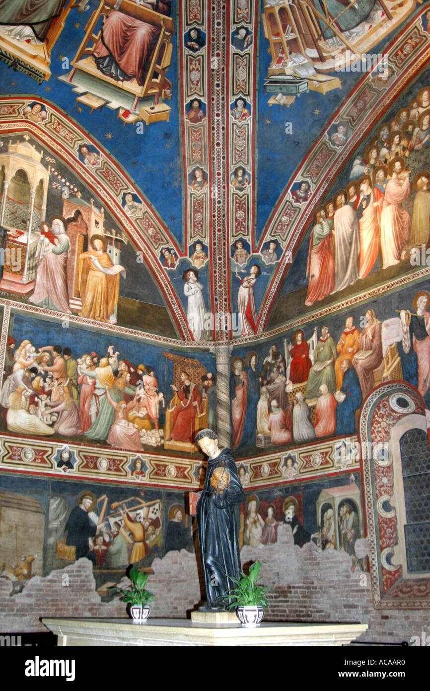 detail of the spectacular 14th century murals in the Chapel of Saint ...