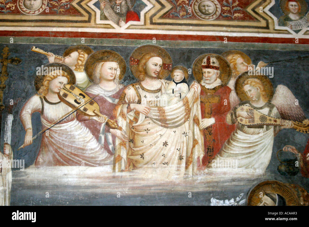 detail of the spectacular 14th century murals in the Chapel of Saint ...