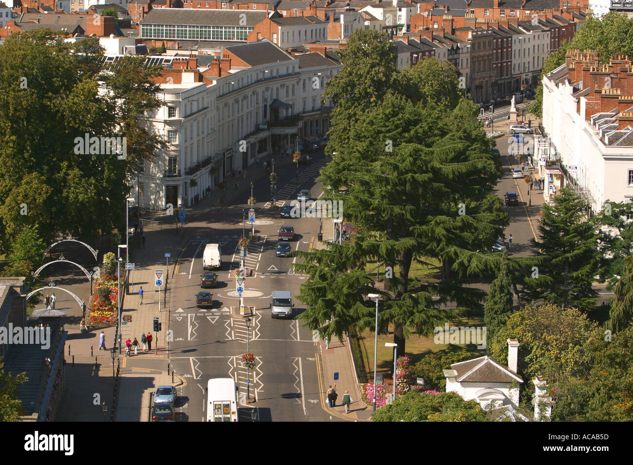 Aerial view of The Parade, Leamington Spa Stock Photo - Alamy