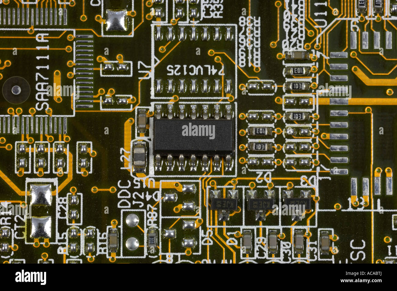 Circuit board and microchip detail Stock Photo - Alamy