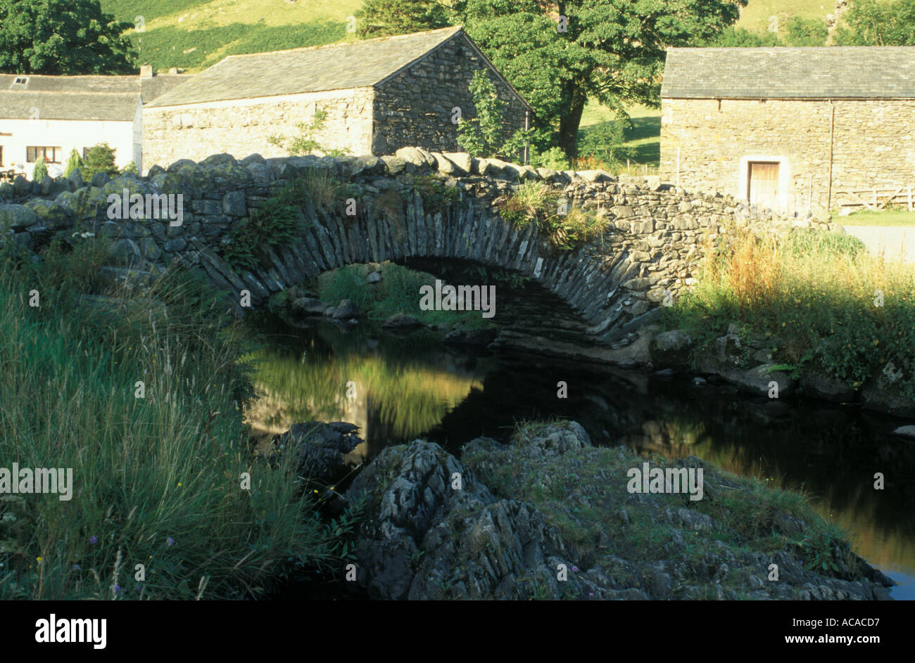 watendlath bridge lake district Stock Photo - Alamy