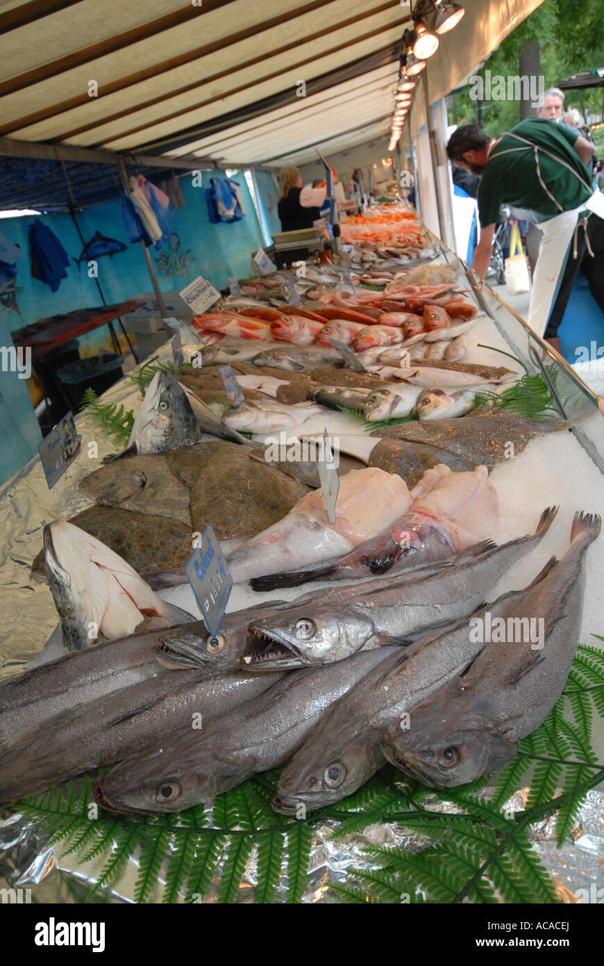 PARIS Seafood at the Sunday market on Boulevard Richard Lenoir at ...