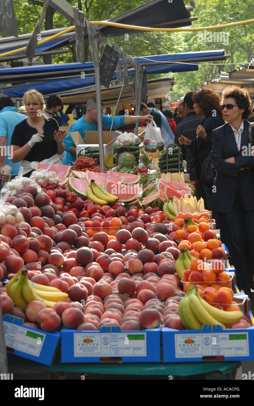 PARIS A fruit stall at the Sunday market on Boulevard Richard Lenoir ...