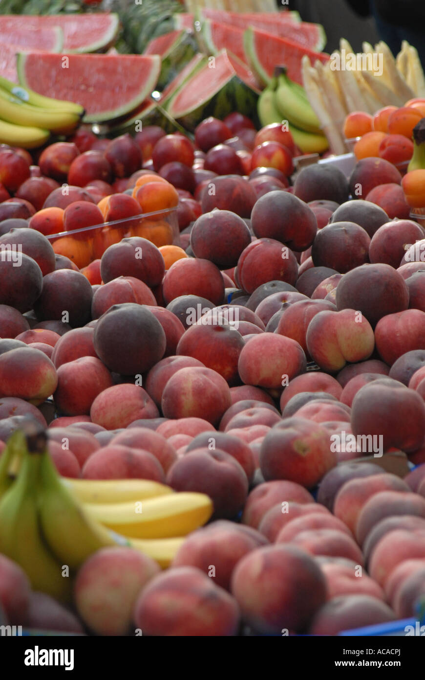 PARIS A fruit stall at the Sunday market on Boulevard Richard Lenoir ...