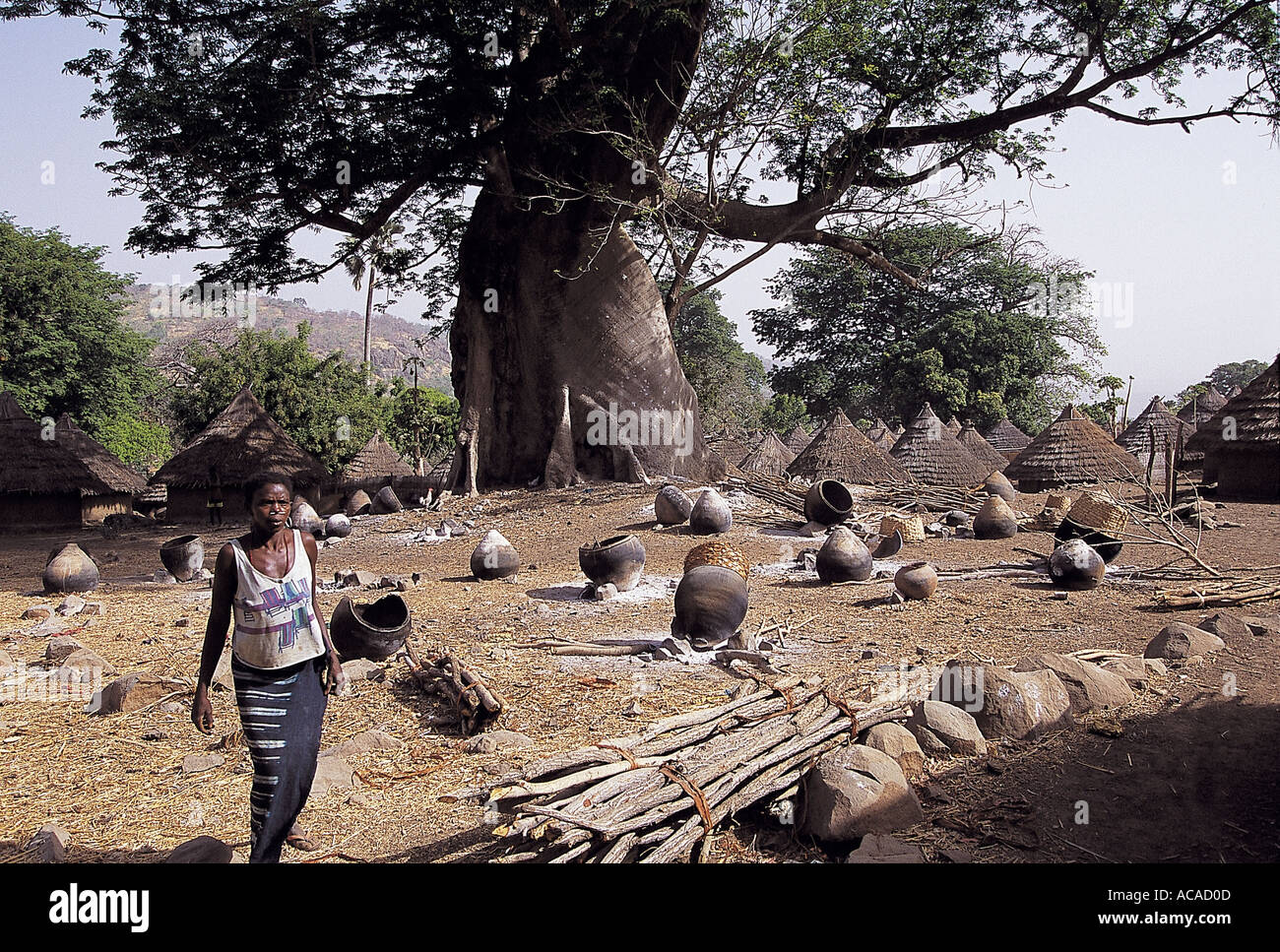 Common cooking area of Iwol village Senegal Stock Photo - Alamy