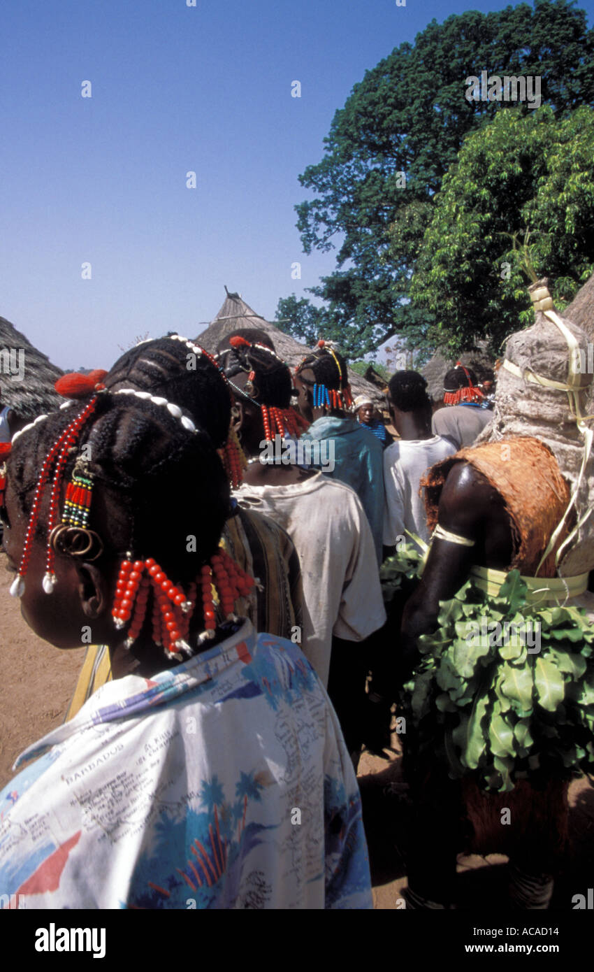 Spirits of forest examining young boys ready for initiation training ...