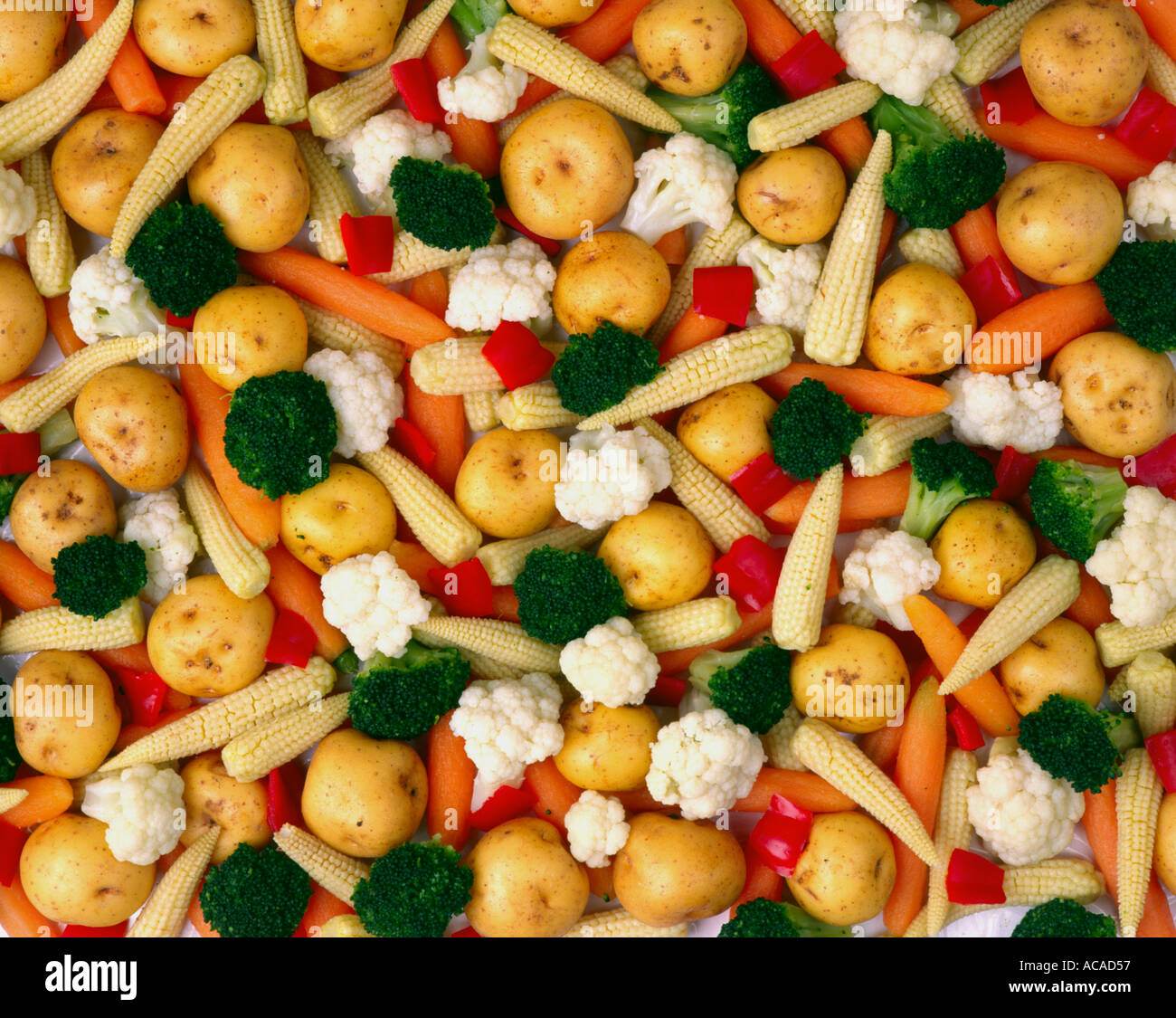 Mixed vegetables cut and individually quick frozen IQF Stock Photo - Alamy