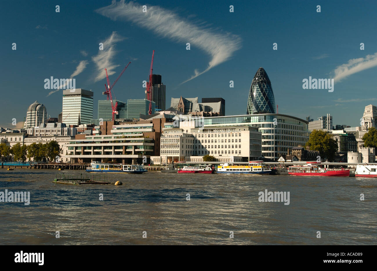 City of London, River Thames, Financial district, UK Stock Photo - Alamy