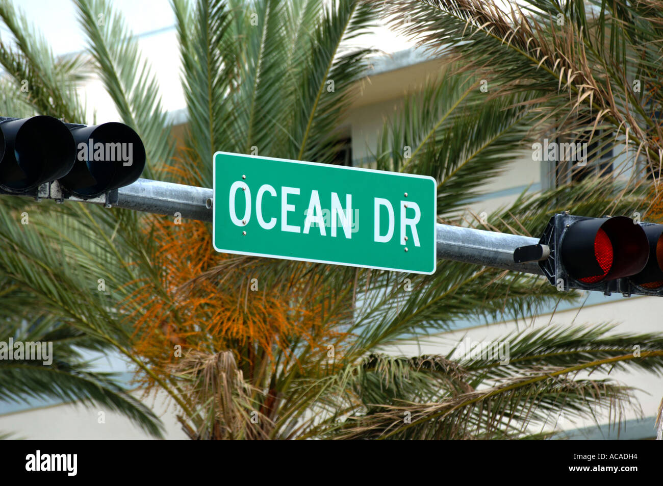 Ocean Drive sign Miami Florida USA Art Deco area Stock Photo - Alamy