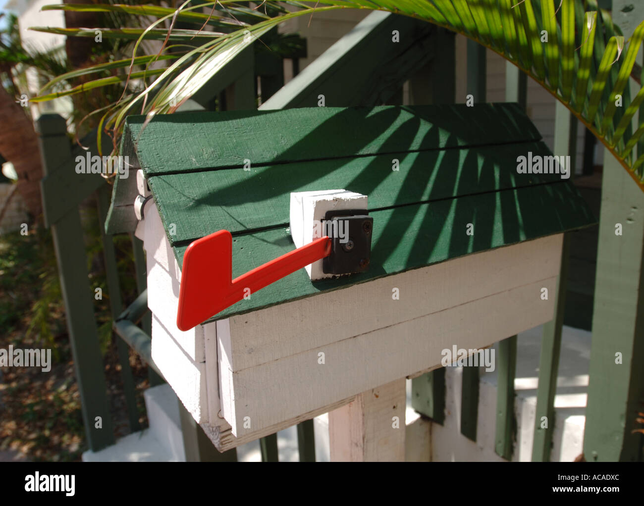 Painted house mail and newspaper box Art Deco area South Beach Miami ...