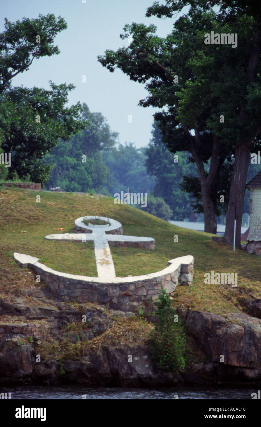 Anchor memory symbol in a 1000 islands Ontario canada Stock Photo - Alamy