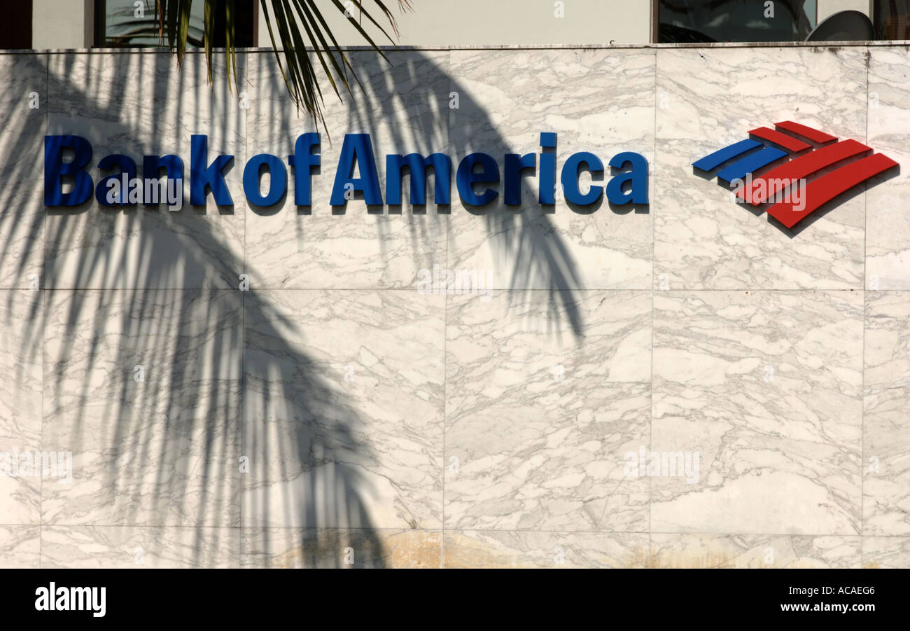 Bank of America bank building Art Deco area South Beach Miami Florida ...