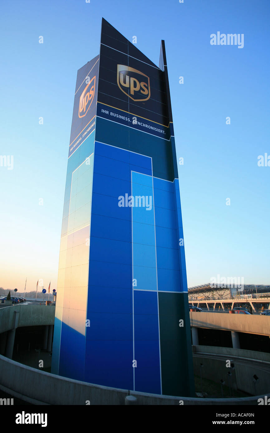 Advertising tower, UPS, United Parcel Service Stock Photo - Alamy