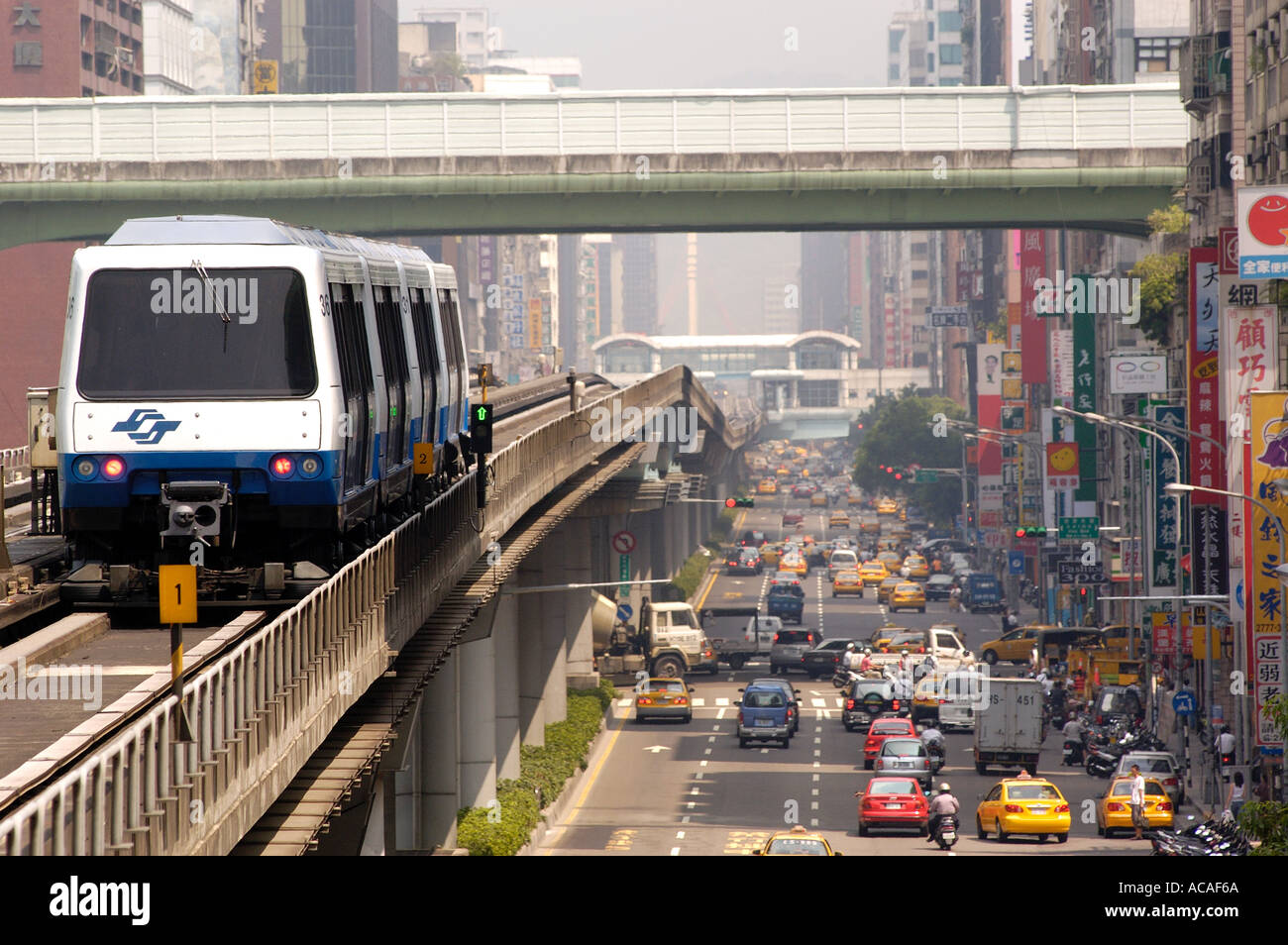 Metropolitan Rapid mass Transit metro train in Taipei Taiwan Stock ...
