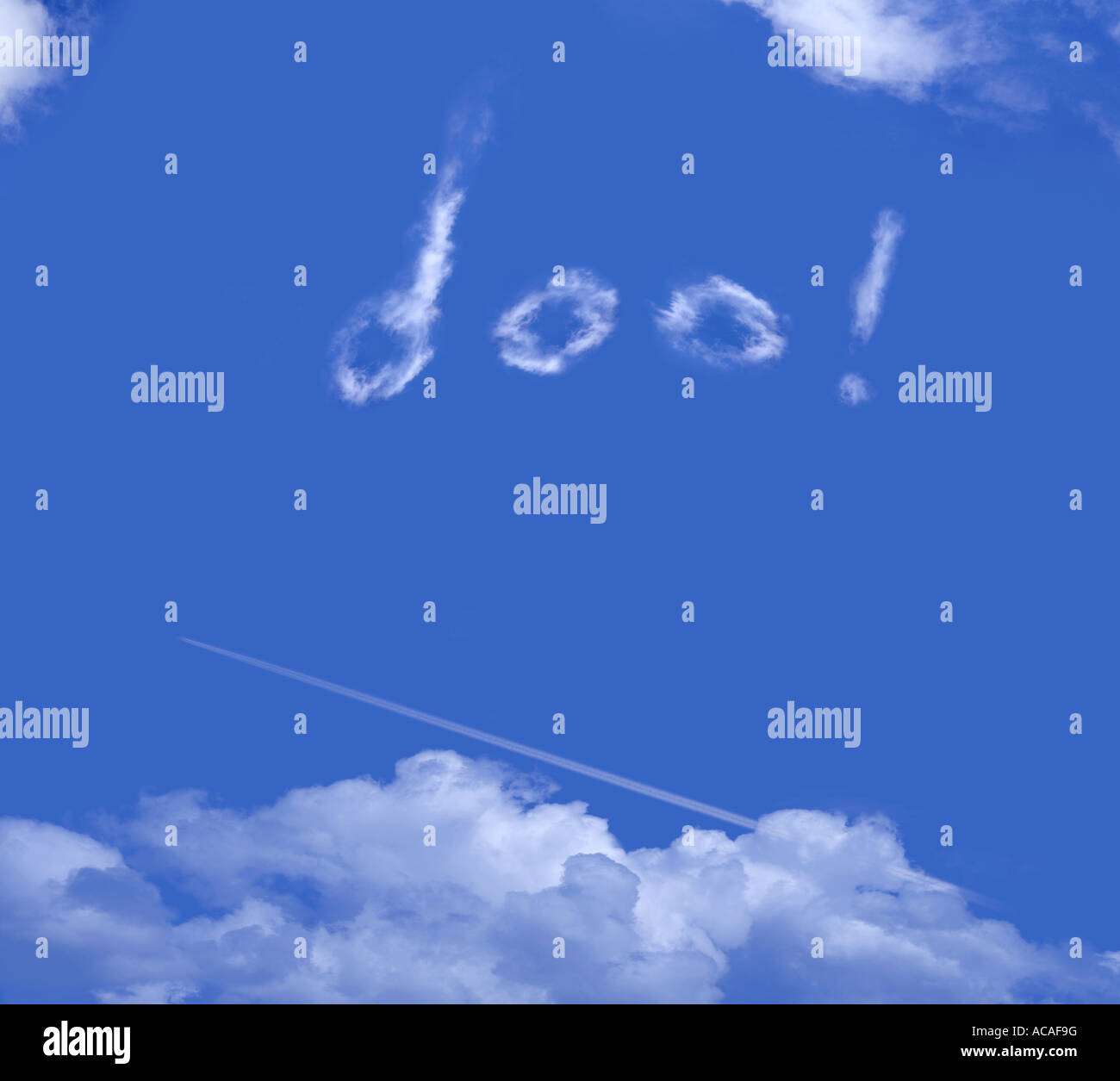 doo in clouds, words in clouds, lettering Stock Photo - Alamy