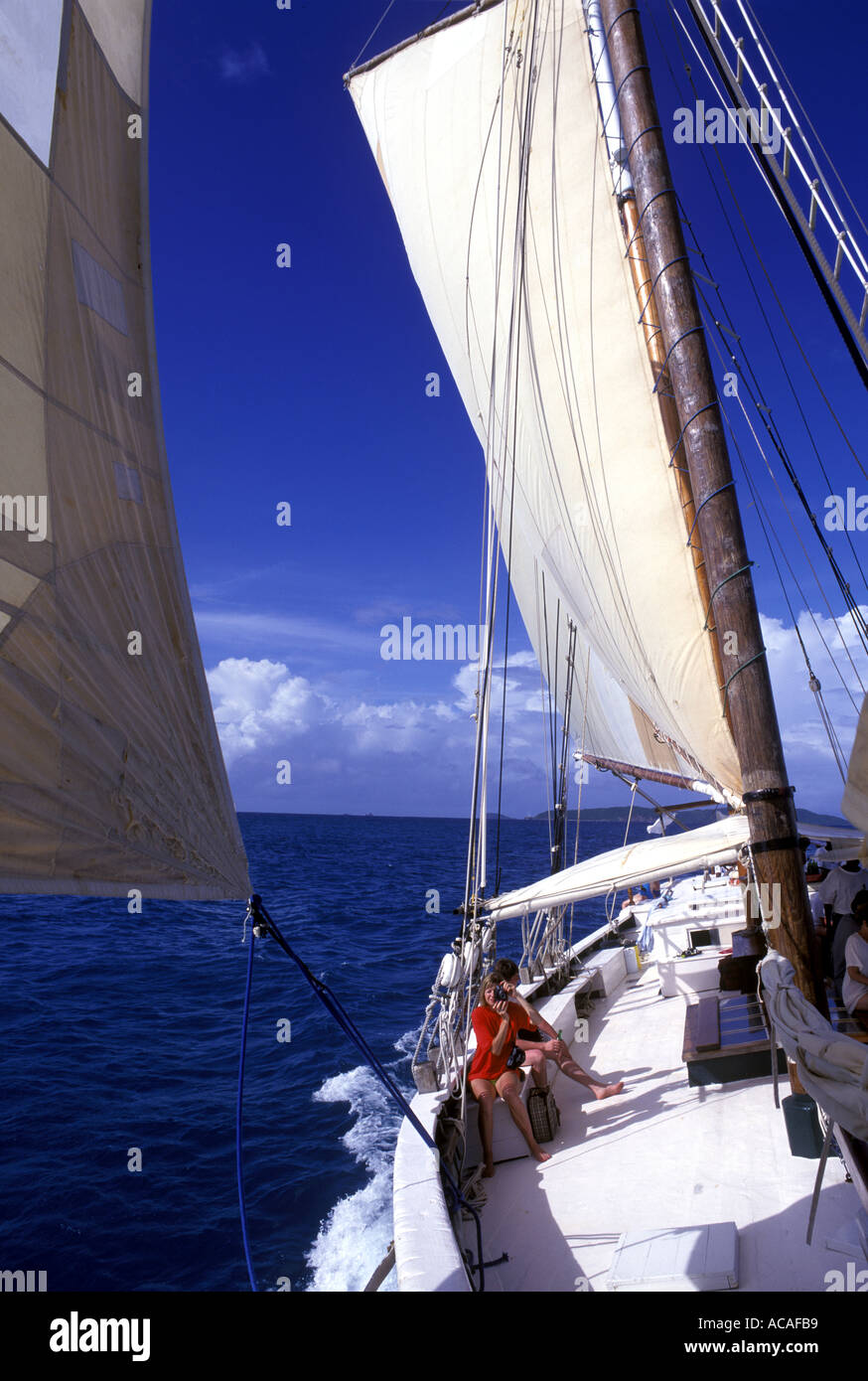 Scaramouche Schooner sailing in St Vincent and The Grenadines Islands ...