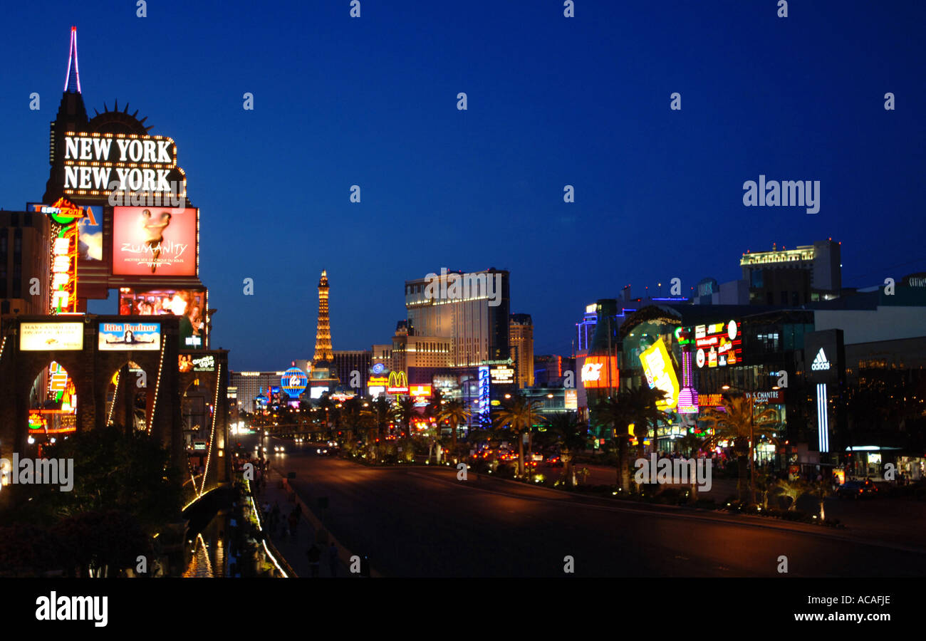 The Strip at night Las Vegas Nevada USA Stock Photo - Alamy