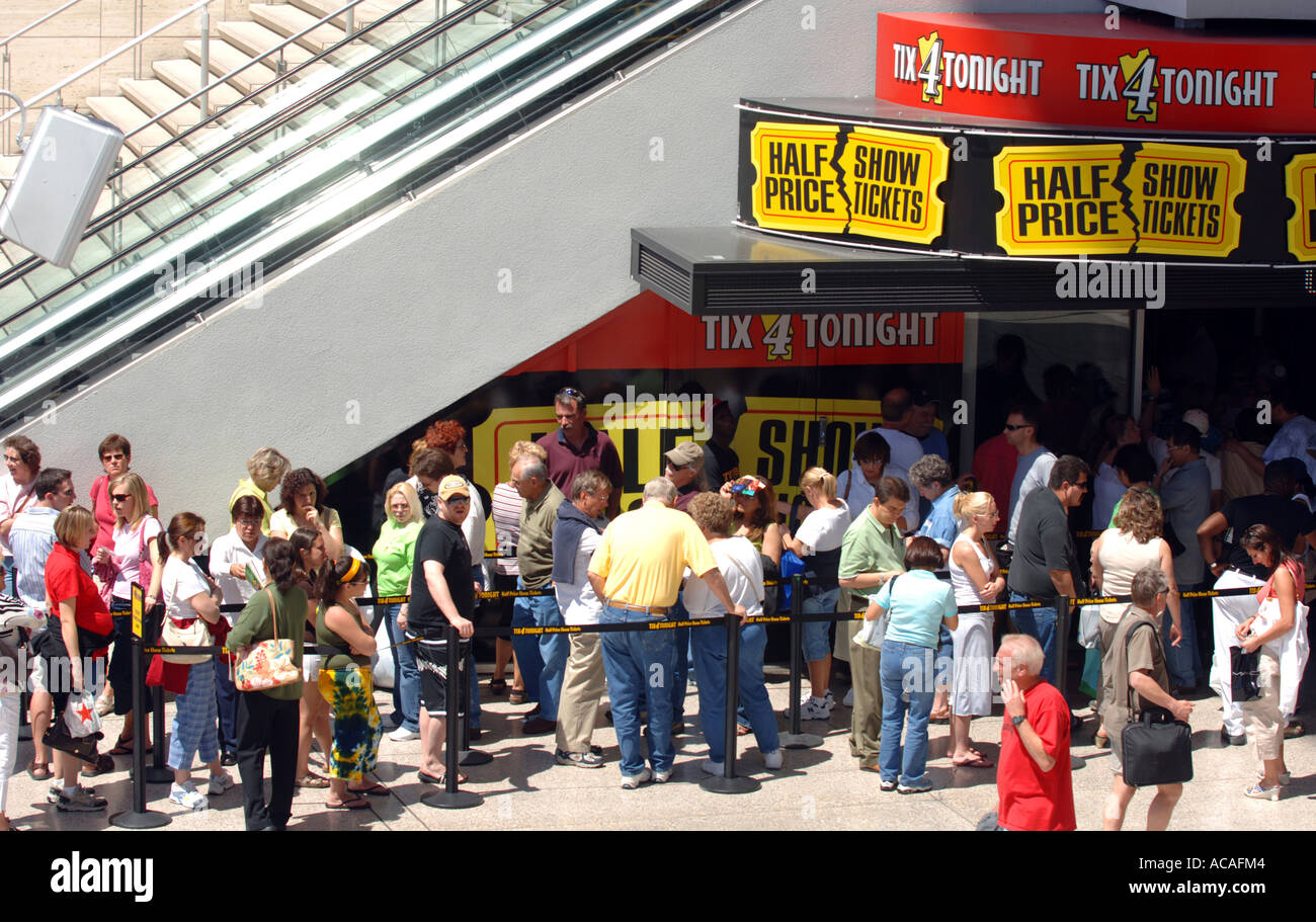 Queue for half price show tickets Las Vegas Nevada USA Stock Photo - Alamy