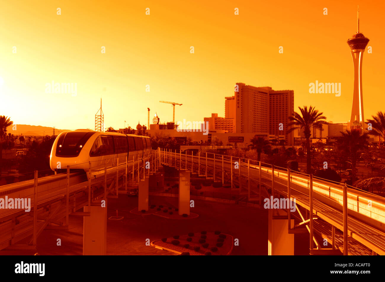 The Monorail transport system Las Vegas Nevada USA Stock Photo - Alamy