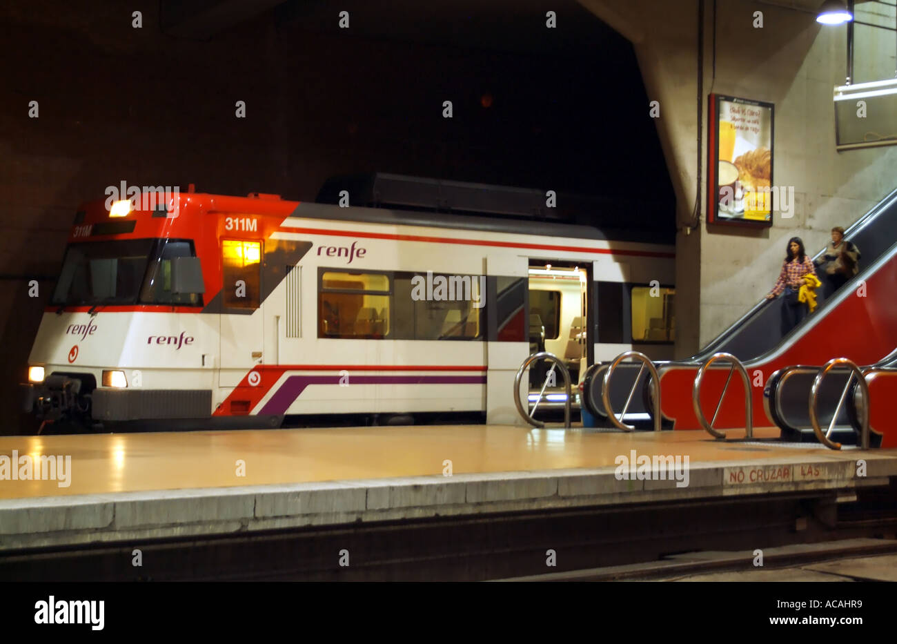 Madrid Spain Europe EU. A RENFE spanish national network train at ...