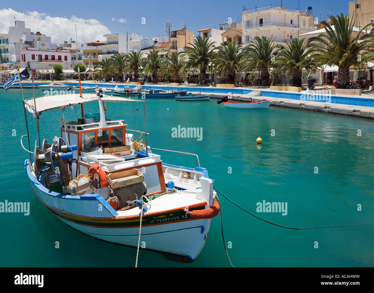 Greece crete port sitia promenade hi-res stock photography and images ...