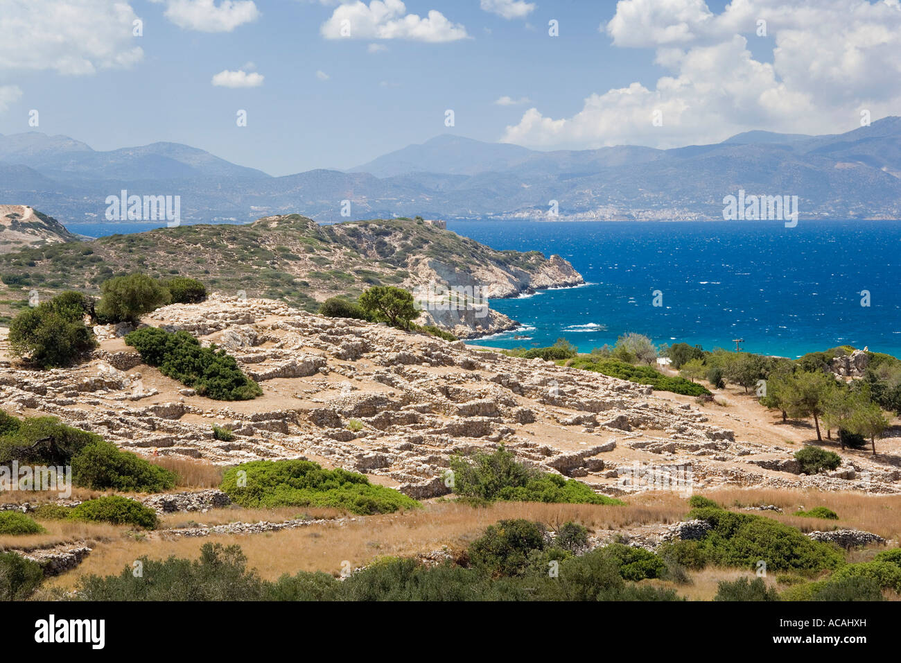 The ruins of the old Minoan settlement Gournia, Crete, Greece Stock ...
