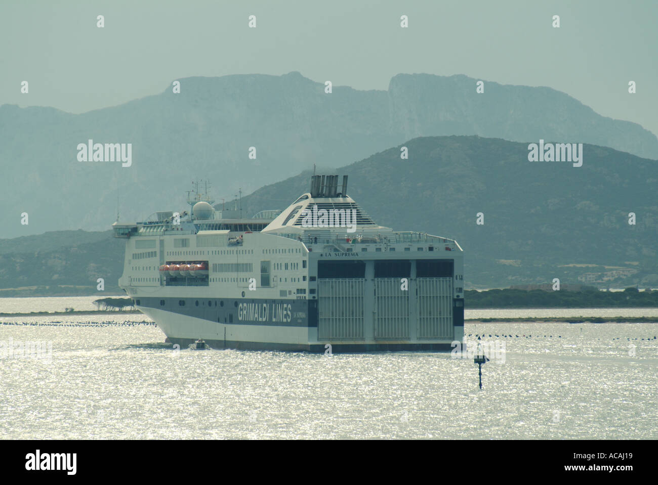Olbia Sardinia port Grimaldi Lines La Suprema ferry heading towards ...