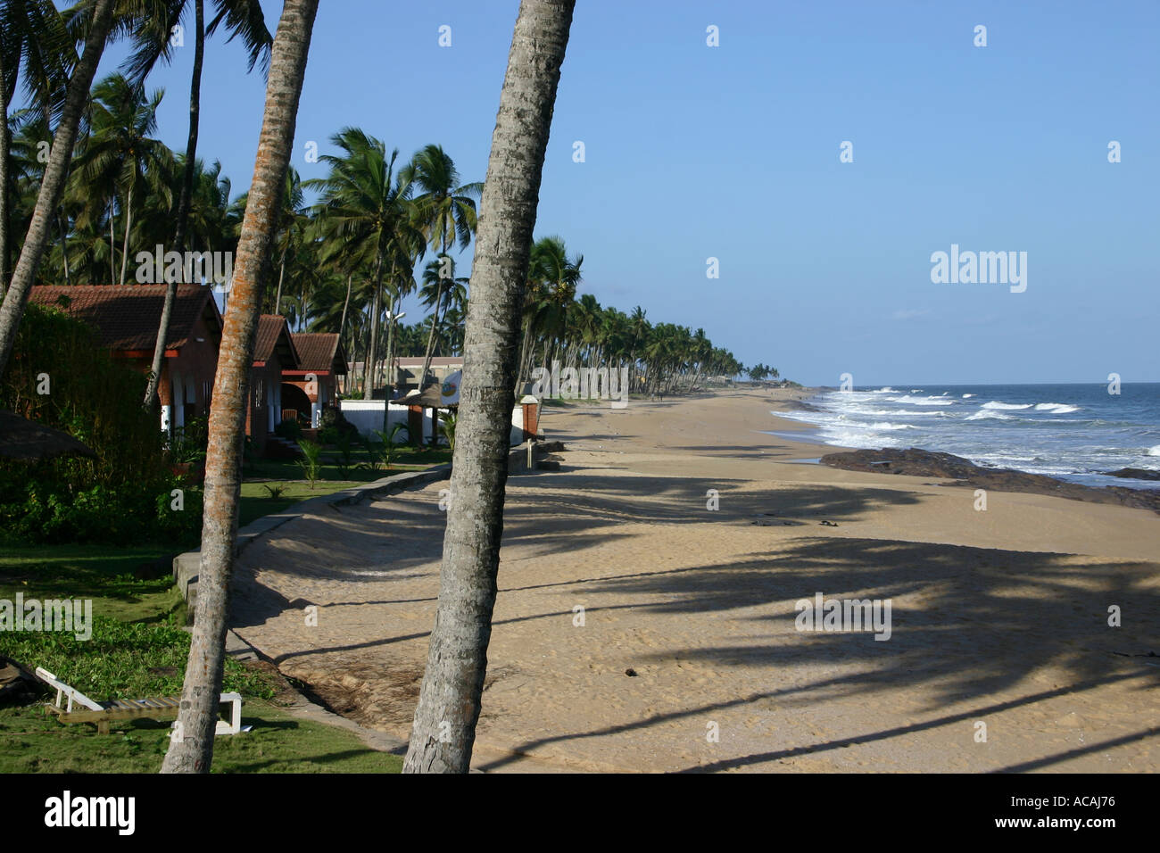 Sub tropical beach on Cape Coast Ghana West Africa Stock Photo - Alamy