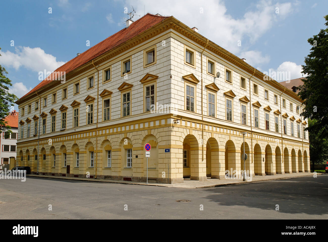 Former ghetto, historic old town of Terezin, Theresienstadt, North ...
