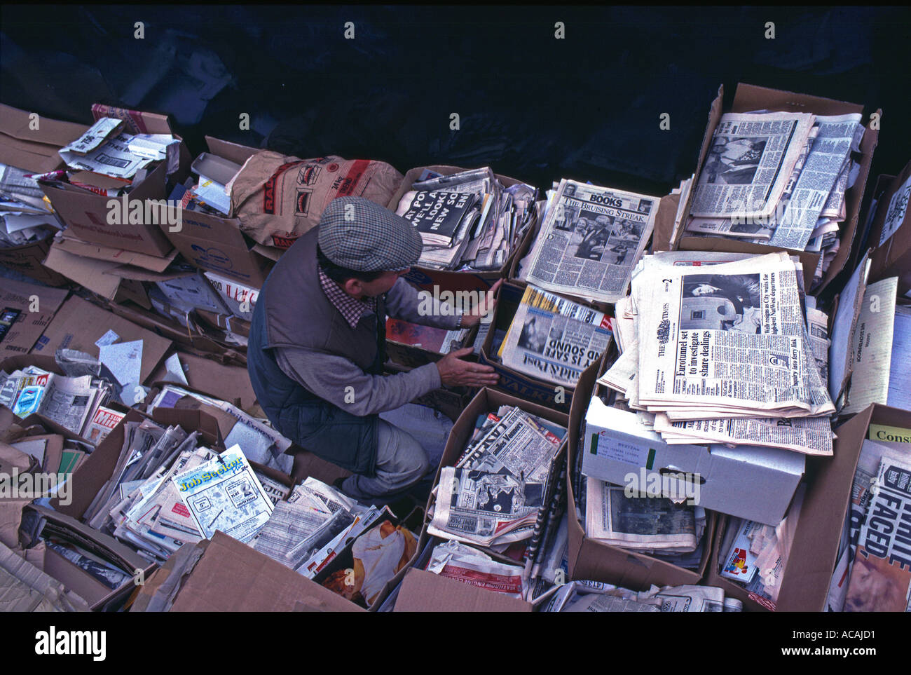 Community waste paper collection Stock Photo - Alamy
