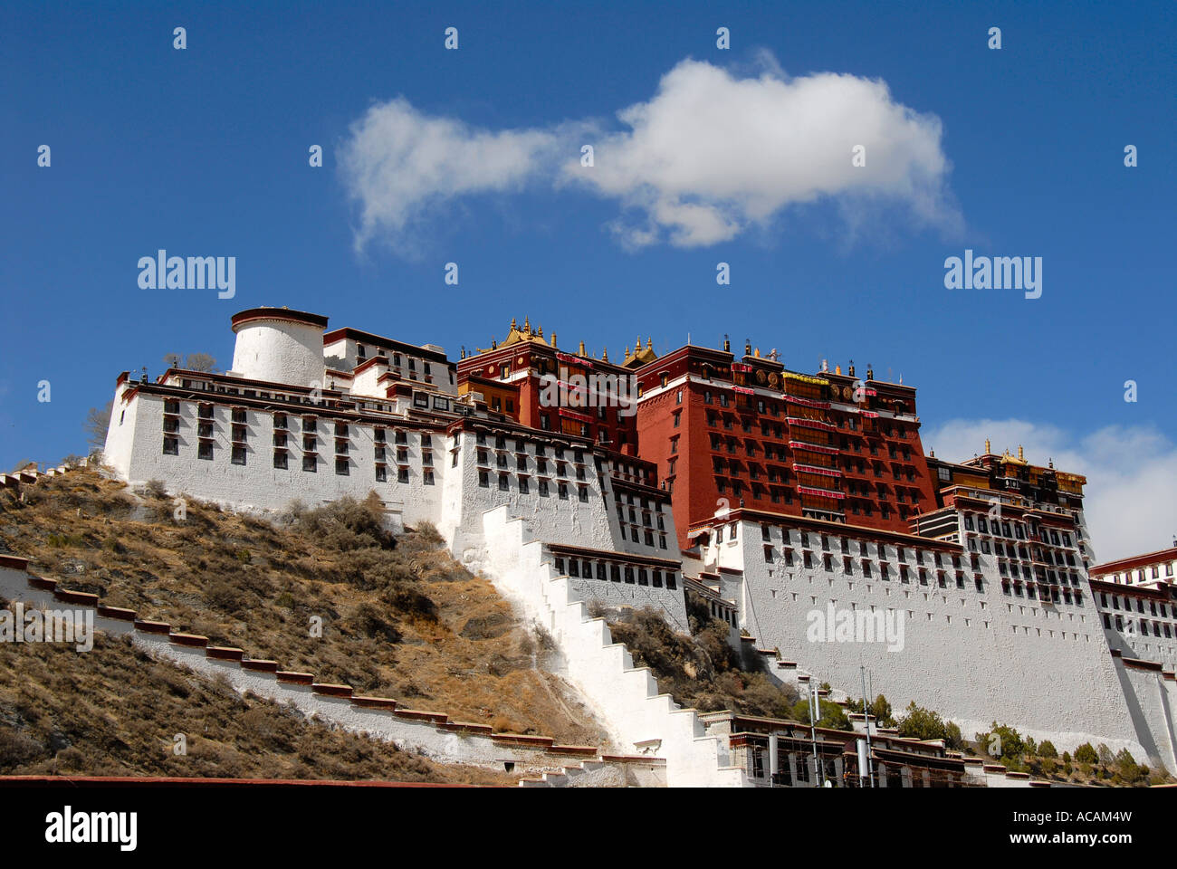 White cloud above Potala winter palace of the Dalai Lama Lhasa Tibet ...