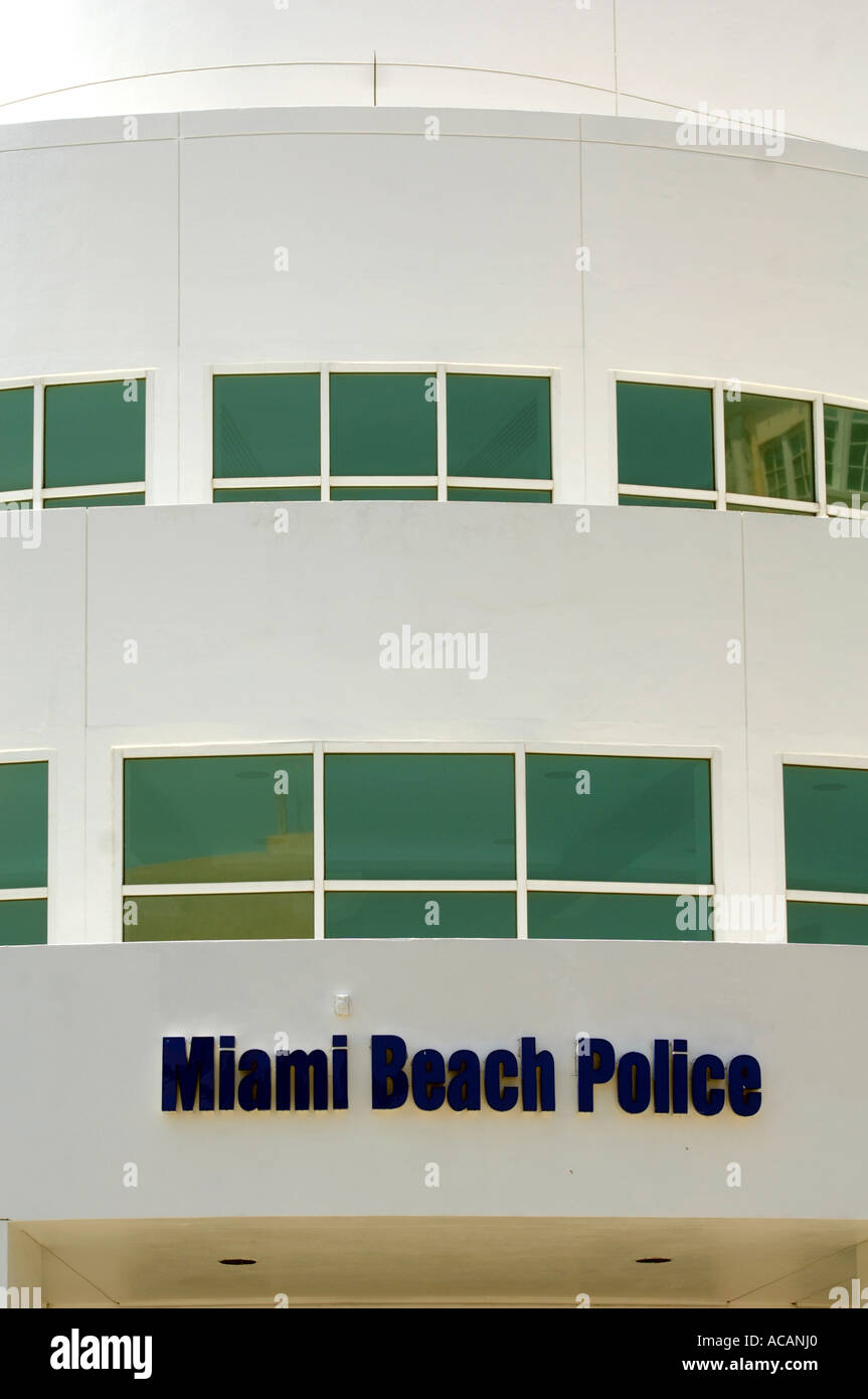 Miami Beach Police Headquarters Miami Florida Art Deco area USA Stock ...