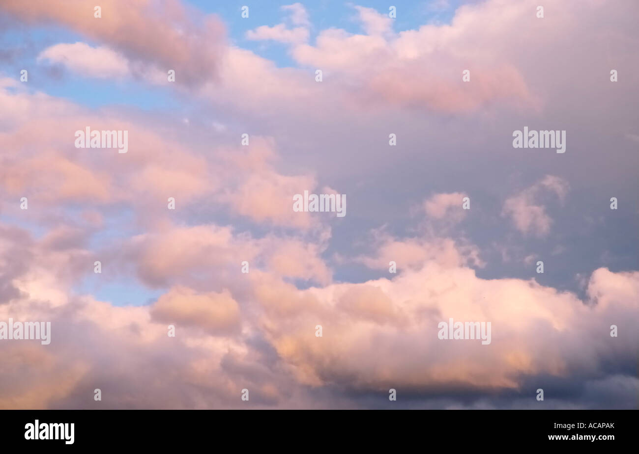Gleaming clouds floating on evening sky Stock Photo - Alamy