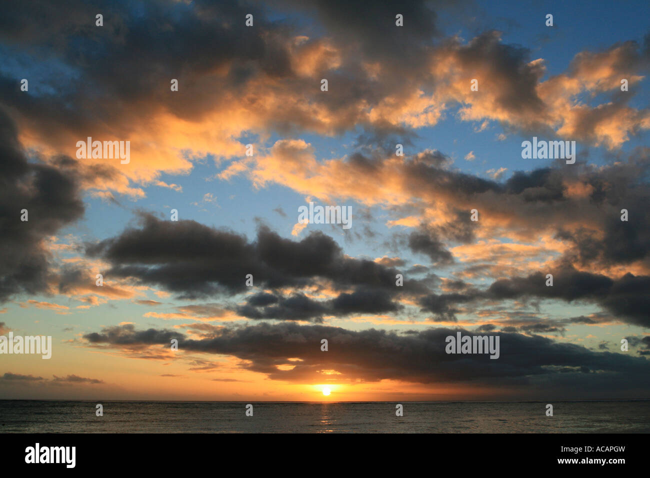 Sunset on Mauritius Stock Photo - Alamy
