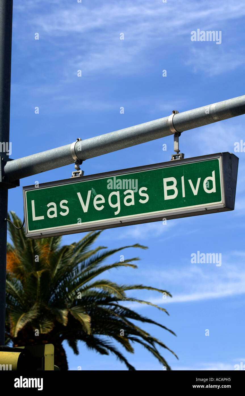Las Vegas Boulevard sign The Strip Las Vegas Nevada USA Stock Photo - Alamy