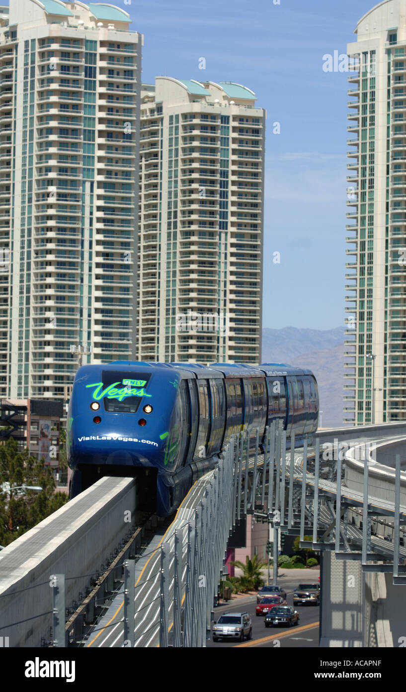 The Monorail transport system Las Vegas Nevada USA Stock Photo - Alamy
